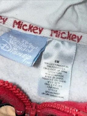 Disney | Jackets & Coats | 6m Vintage Walt Disney Red And Gray Mickey ...